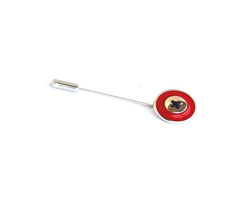 Enamel Button Tie Pin Red | Babette Wasserman London