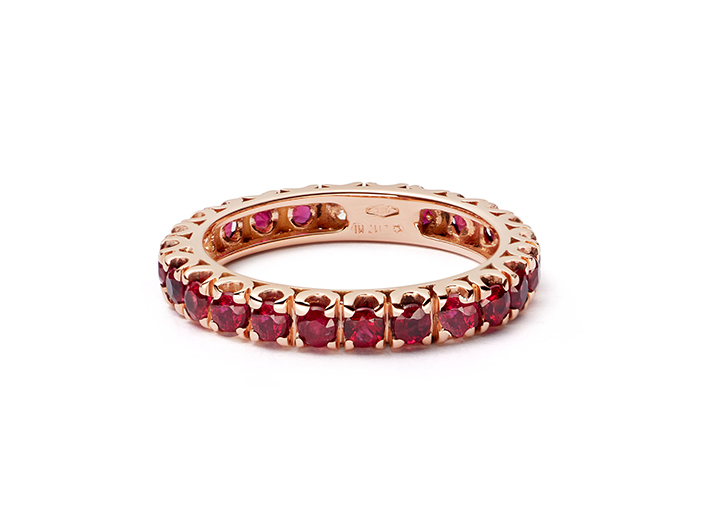 Ruby Eternity Ring With Split Setting Babette Wasserman