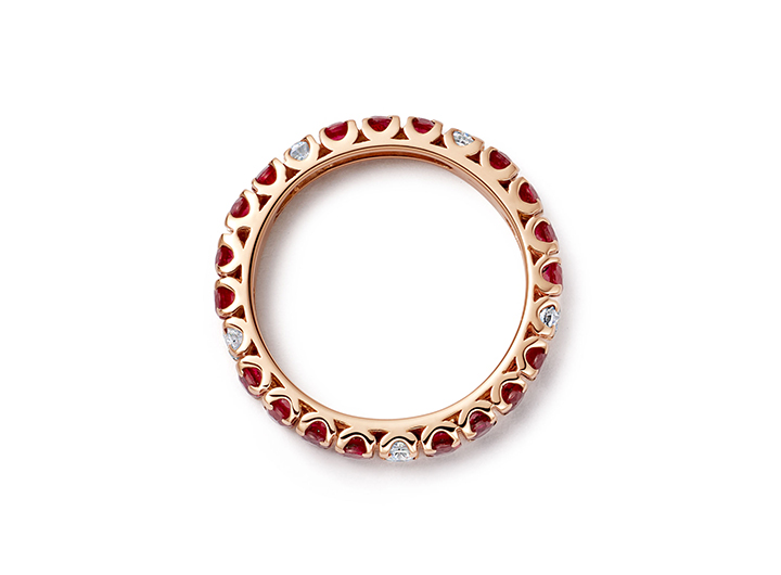 Ruby Eternity Ring with Split Setting - Babette Wasserman
